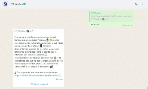 EFE Verifica lanza una newsletter semanal en WhatsApp